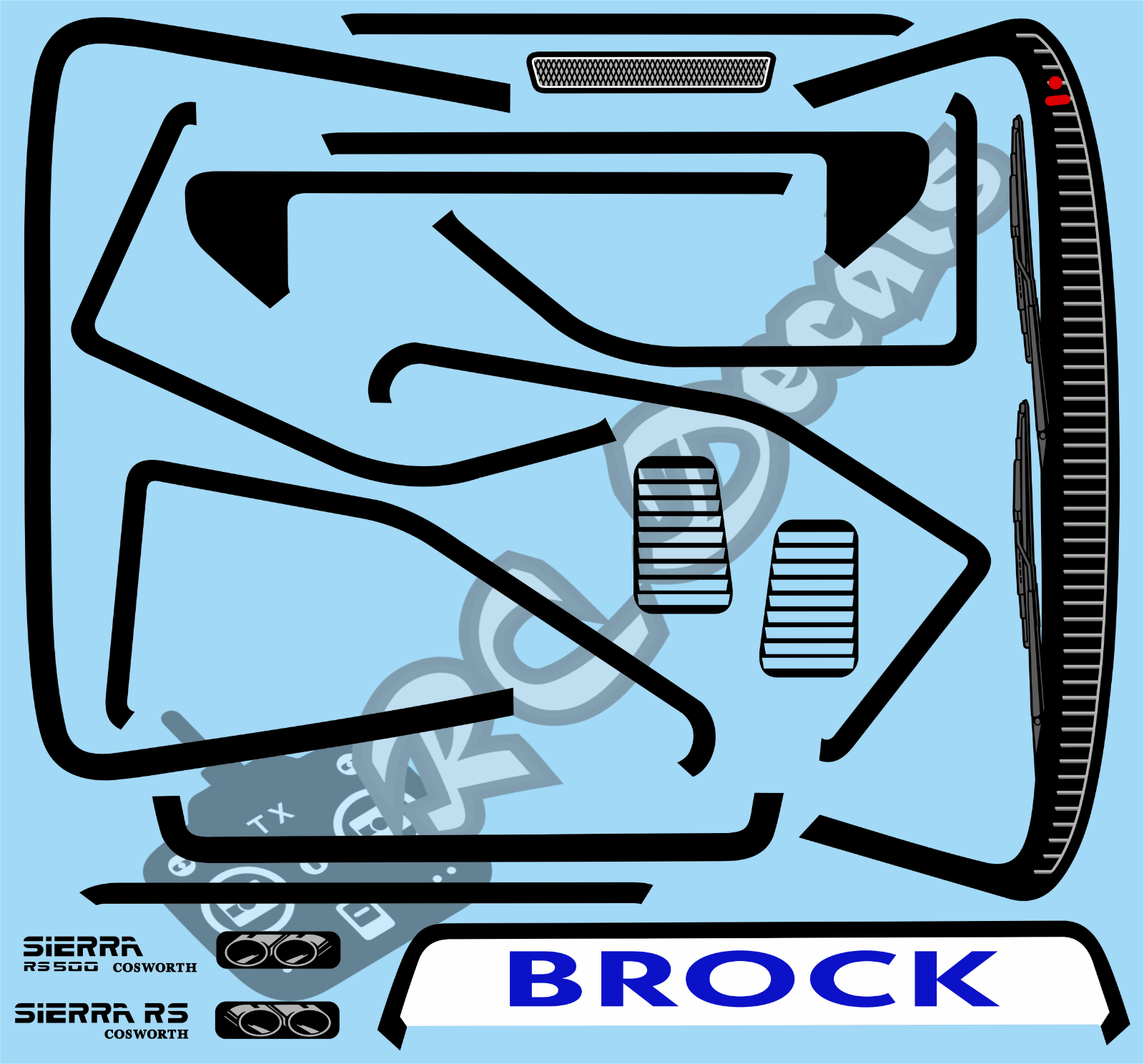 1/10 Touring Car Decal Set BTCC Ford Sierra Cosworth Brock RS500 1989 ...