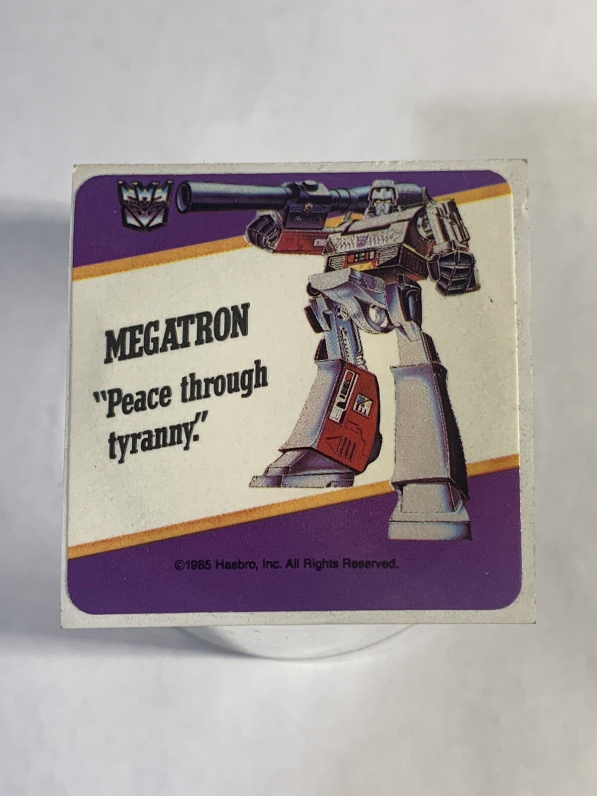 1985 Transformers G1 - Megatron Motto Sticker | eBay