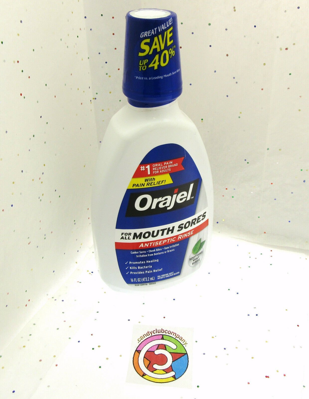 Orajel Mouth Sores Antiseptic Rinse ~ With Pain Relief ~ Fresh Mint ...