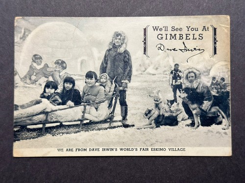 Vintage Advertising Postcard Dave Irwin’s Eskimo Village NY Worlds Fair ...