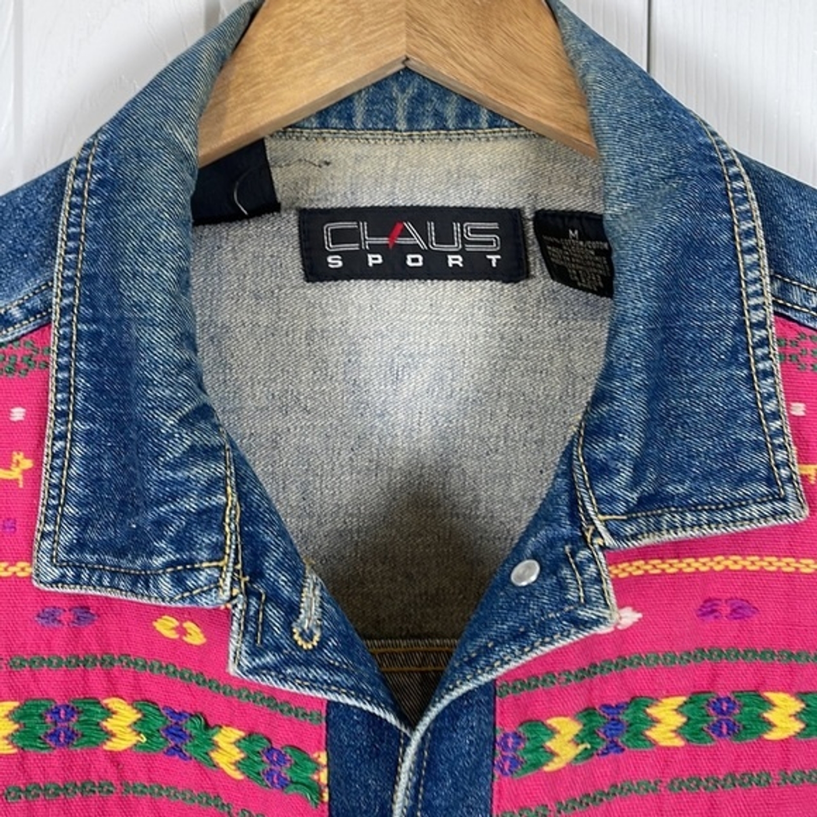 Chaus Sport Vintage Embroidered Jean Denim 90’s Jacket, women’s M | eBay