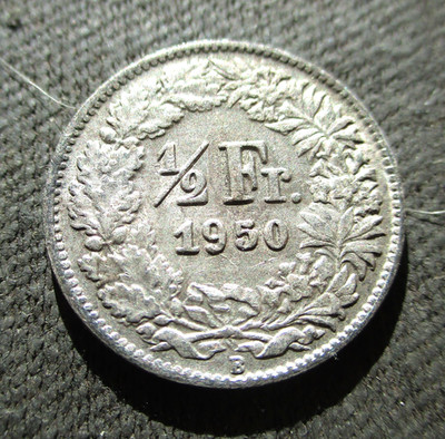 OLD SILVER 1/2 FRANC 1950 COIN OF SWITZERLAND HELVETIA Ag | eBay