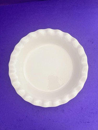 Corningware 9.5" Etch Stoneware Pie Plate Green White Limited Ruffled ...