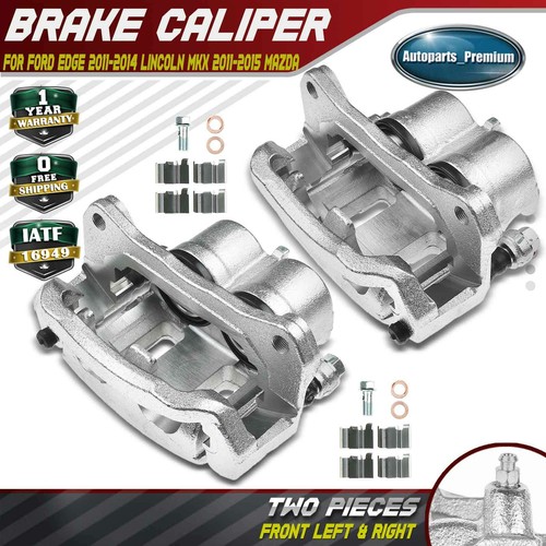 2x Disc Brake Caliper w/ Bracket for Ford Edge Mazda CX-9 Lincoln Front ...
