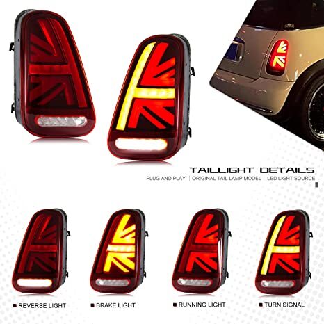 Red LED Sequential Rear Lamps Tail Lights For 2002-2006 Mini Cooper R50 ...