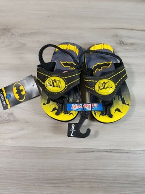 Batman Flip Flops Toddler Boys Sizes 7-8 (LOC TUB-ES4) Beach Light up ...