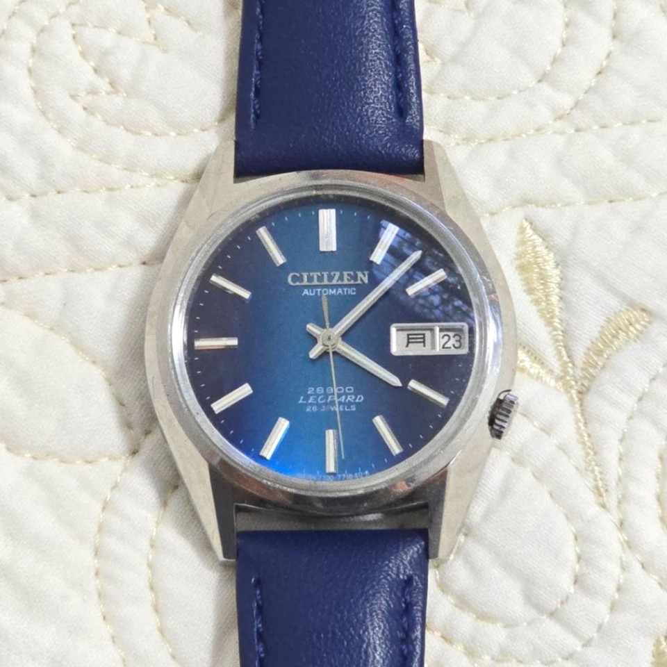 Vintage Citizen Leopard 7700 Hi-Beat 28800 Men's Watch Blue Mechanical ...