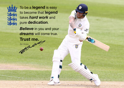 Ben Stokes Poster Cricket Motivational Quotes Poster Wall Art Print #2 ...