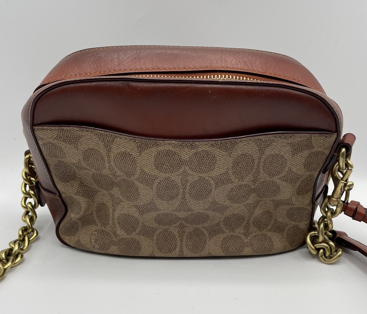 Coach Camera Bag In Brass Signature Crossbody Purse C… - Gem