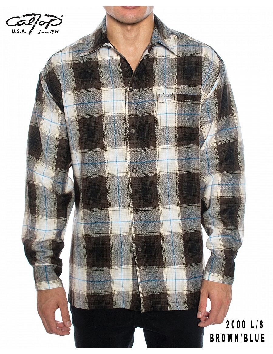 CALTOP OLD SCHOOL FLANNEL VETERANO LONGSLEEVE SHIRT PLAID SM-5X ...