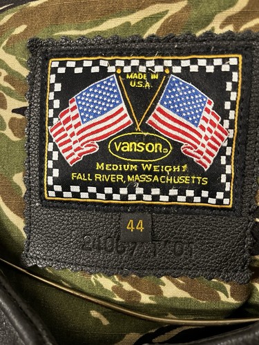 Vanson Leathers Vest Size 44 Rare Revolver Made In USA Tiger Stripe ...