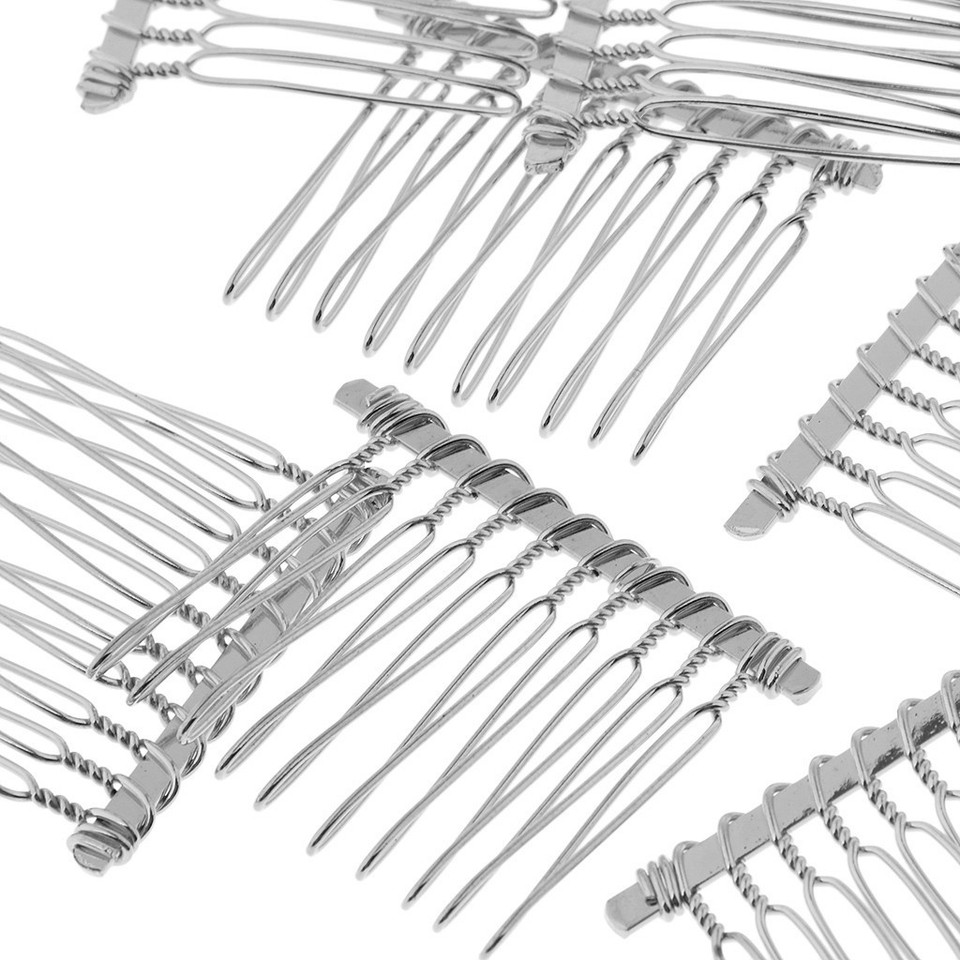 10x Metal Hair Comb Slide Side Comb Hair Clip Wedding Decor for Women ...