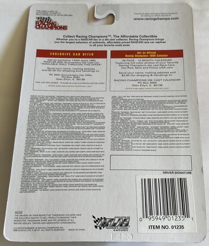 Racing Champions #6 Mark Martin 1998 Nascar 50th Valvoline Cummins Ford ...