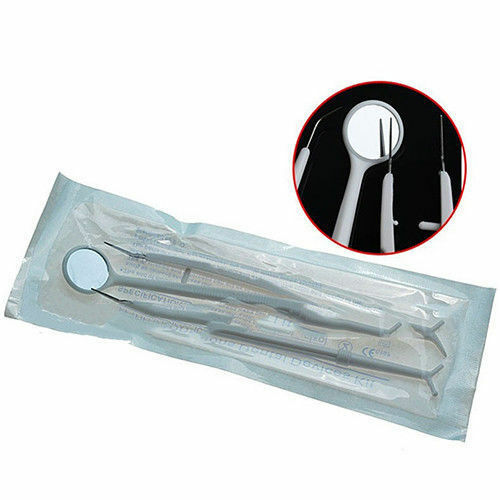 3 Pcs/Kit Dental Hygiene Teeth Tooth Clean Kit Probe Mirror Tweezers ...