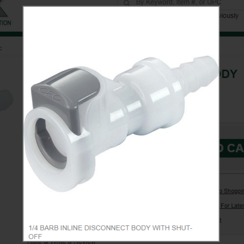 1/4 BARB INLINE DISCONNECT BODY WITH SHUT-OFF # 42100 | eBay