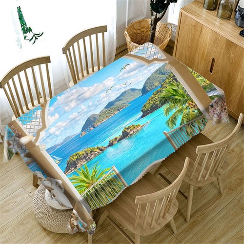 Railing Cushions 3D Tablecloth Table cover Cloth Rectangle Wedding ...