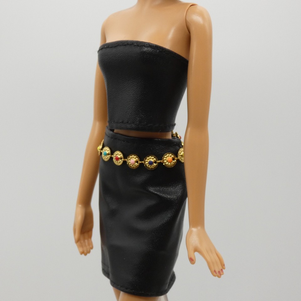 Barbie Doll Size Belt Gold Medallions Rainbow Fits Model Muse MTM ...