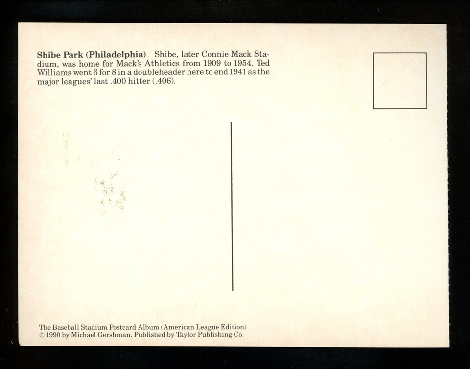Sports postcard Baseball Stadium Shibe Philadelphia, PA Connie Mack ...