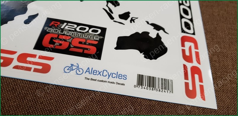 BMW Motorrad Motorsport R1200GS Adventure Red Map Laminated Decals ...