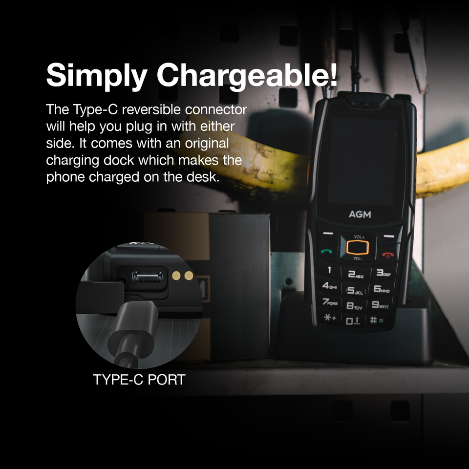 AGM M6 Rugged Feature Phone Large Button Large Font Basic Seniors Phone ...