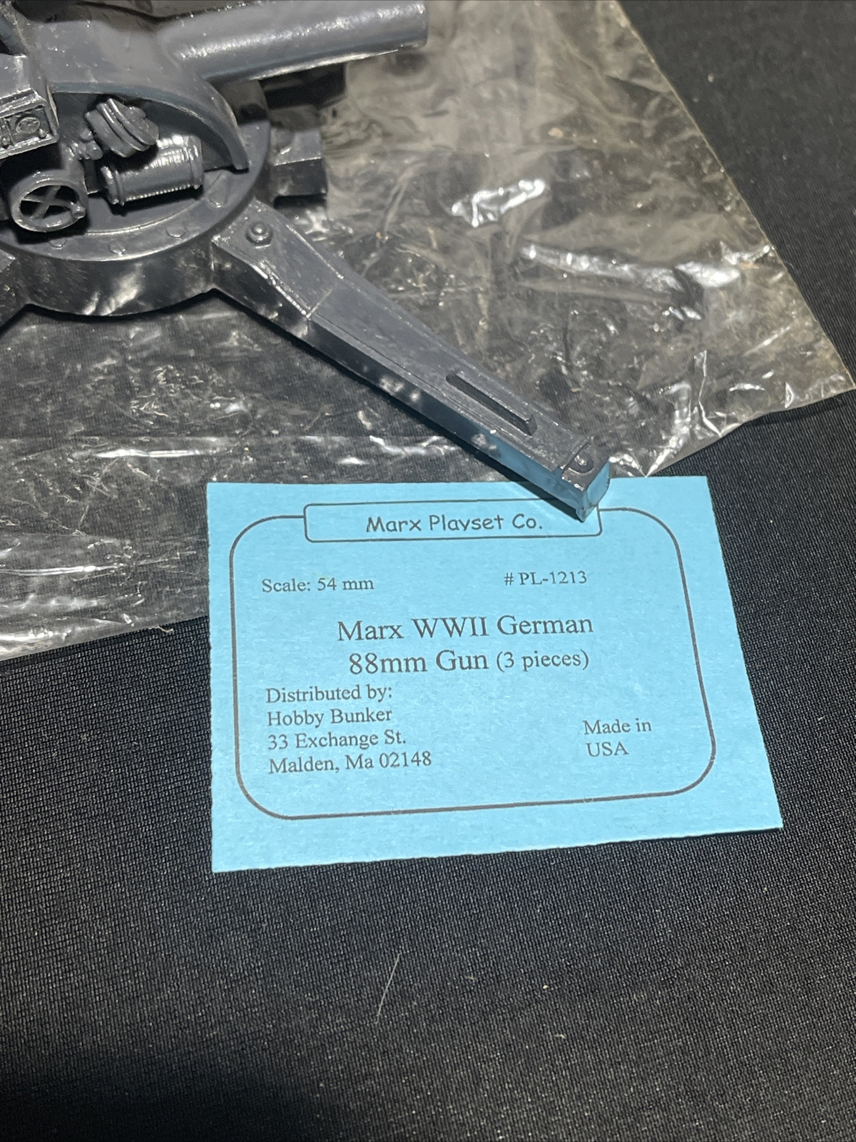 MARX BATTLEGROUND - SHELL FIRING GERMAN 88 MM - DARK GRAY - VG HARD TO ...