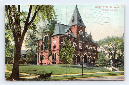Public Library Building Springfield MA Massachusetts 1908 DB Postcard ...