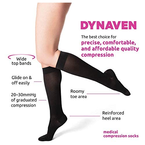 SIGVARIS (New open box)DYNAVEN Closed Toe Calf-High Socks 20-30mmHg | eBay