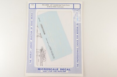 Microscale HO Union Pacific 1955+ 0-50-6 12,500 Gallon Tank Car Decal ...