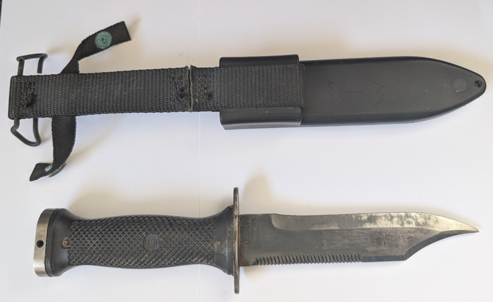 GENUINE Vintage USN MK3 MOD 0 Diver Knife W/ Scabbard UDT US NAVY SEAL ...