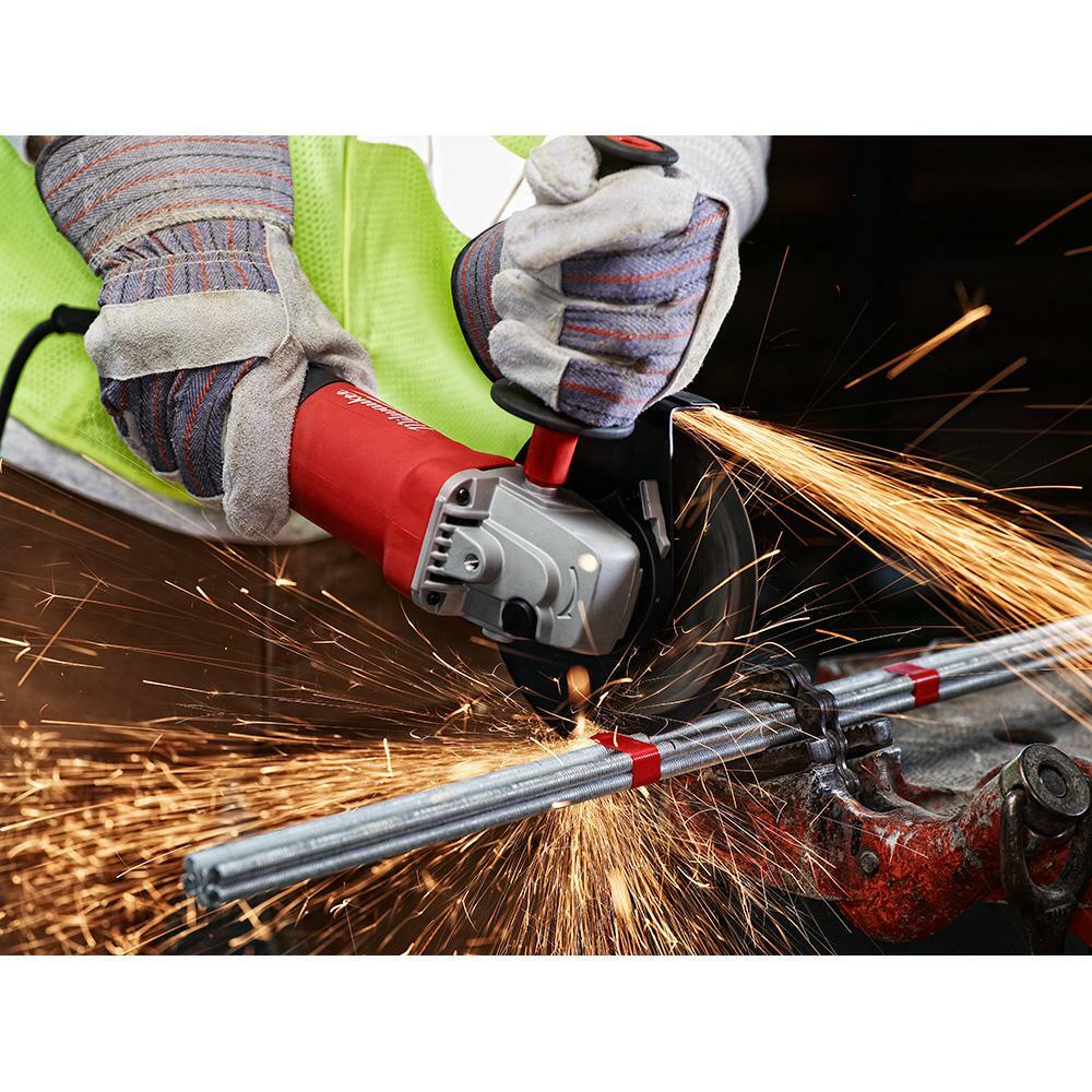 Small Angle Grinder Sliding 7 Amp Corded 4-1/2 in. Lock-On Switch ...