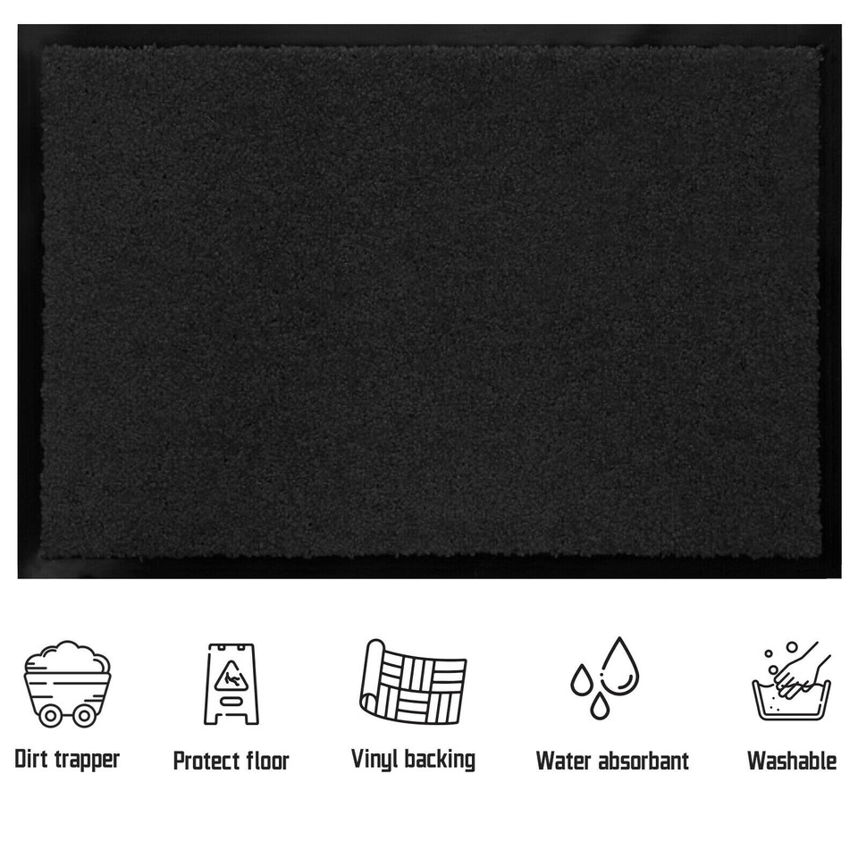 Large Heavy Duty Rubber Back Barrier Non Slip Door Mat Runner Hall ...