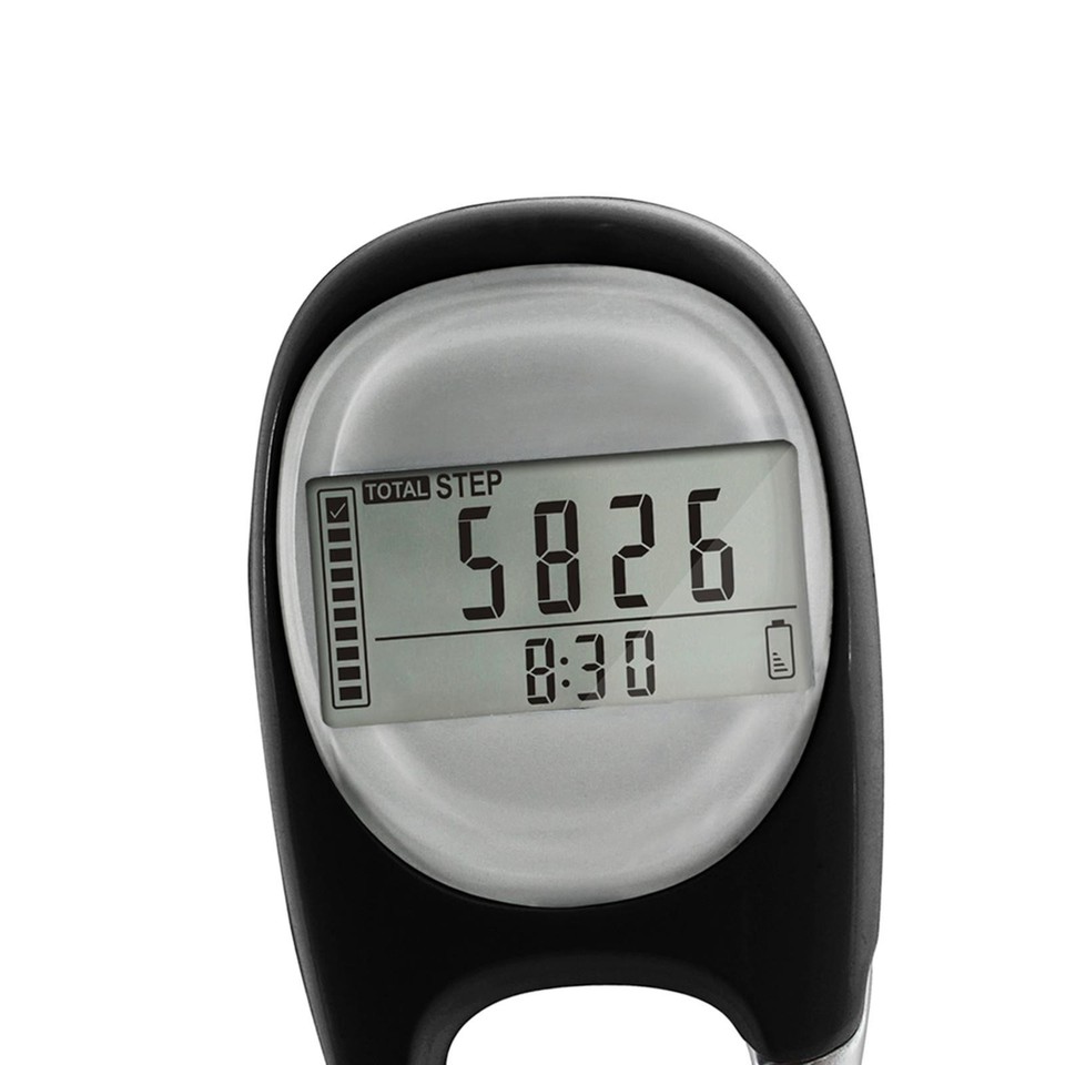 Step Counter with Carabiner Clip Walking 3D Sensor Pedometer for Hiking ...