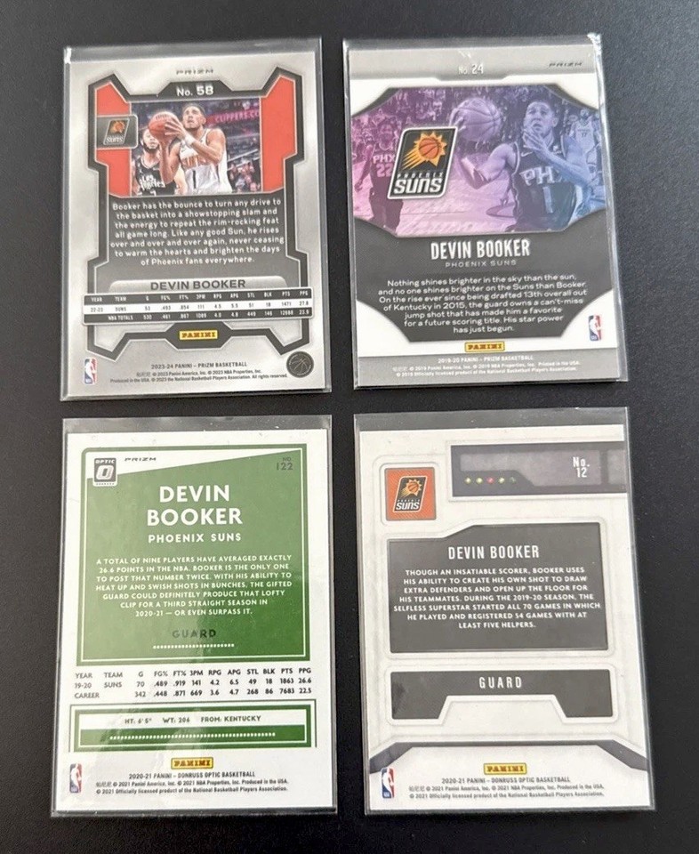 Devin Booker 4 Card Lot Purple Shock Prizm Optic Fireworks Hyper | eBay