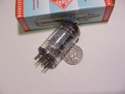 TELEFUNKEN 12AX7 ECC83 TUBE ripple plate circa 1968 (E0) strong tested ...