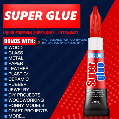 3 Gram (Pack of 12) Single Use Super Glue Liquid, Fast, Thin Pack 12 | eBay