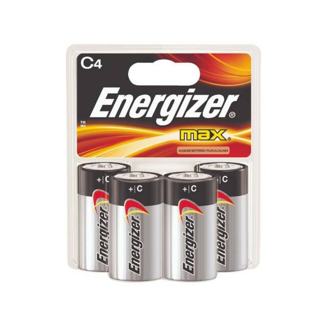 ENERGIZER Max Alkaline C Batteries 4 Pack Multipurpose 1.5 V E93BP-4 ...