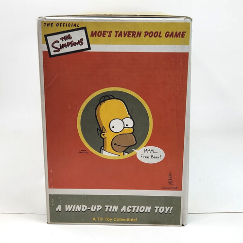 2002 THE SIMPSONS MOE'S TAVERN POOL GAME WIND UP TIN ACTION TOY NEW IN ...
