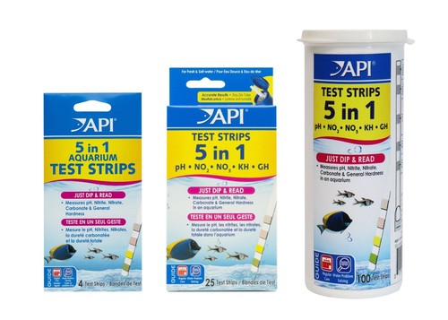 API Test Strips 5 in 1 pH KH GH Nitrate Nitrite Aquarium Fish Tank ...