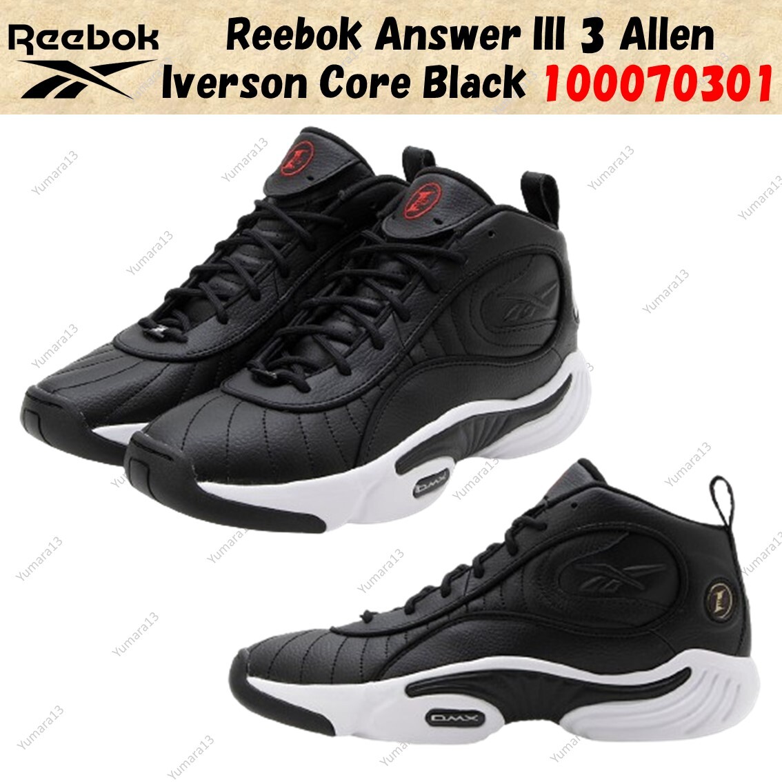 Reebok Answer III 3 Allen Iverson Core Black 100070301 US Men's 4-14 ...