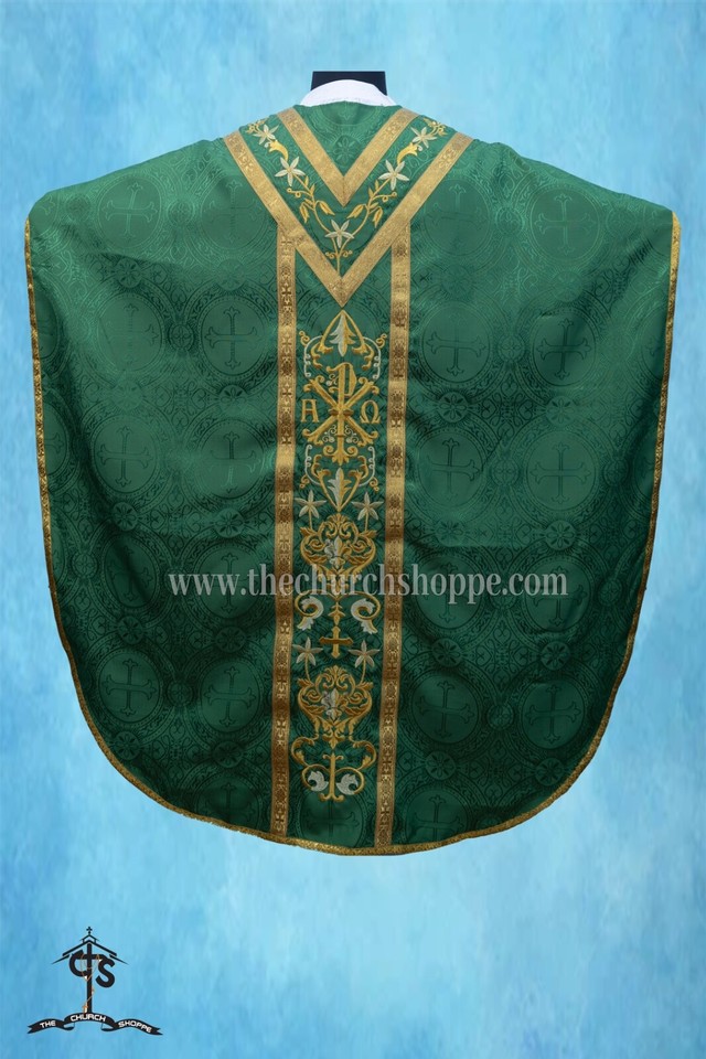 GREEN Chasuble.St. Philip Neri Style vestment & mass set , CHI RHO ...