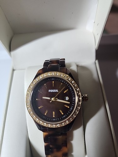 LADIES FOSSIL TORTOISE SHELL WATCH | eBay