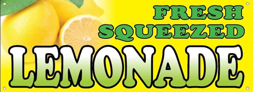 4 Less Co 18X48 Inch FRESH SQUEEZED LEMONADE Vinyl Banner Sign Yb ...