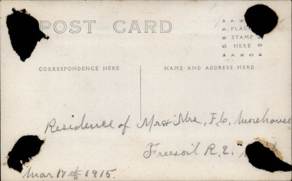 RPPC Mason Co MI FRANK MOREHOUSE farm barn home snow windmill 1915 real ...