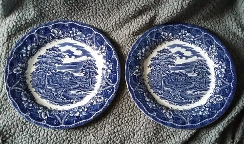 Barratts Fine Tableware Blue And White Dinners Plates | eBay