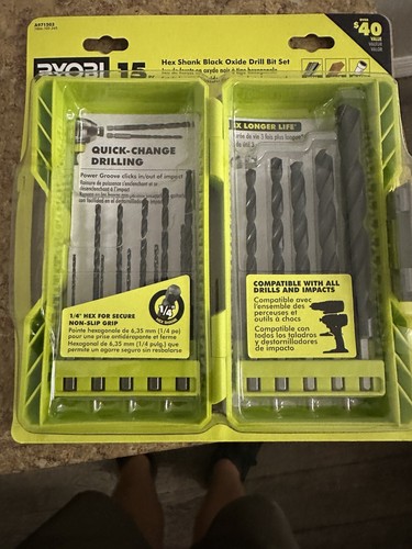 NEW RYOBI - 15-Piece Black Oxide Hex Shank Drill Bit Set - A971503 | eBay