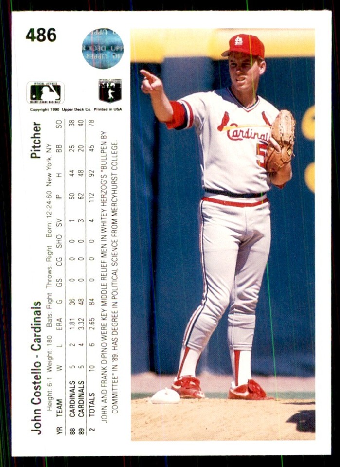 1990 Upper Deck John Costello Baseball Cards #486 | eBay