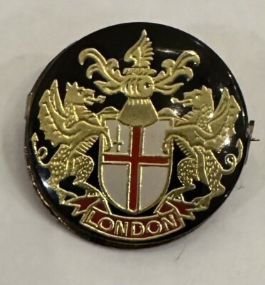 Dragon London Pin Brooch Black gold silver tone unisex Vintage | eBay
