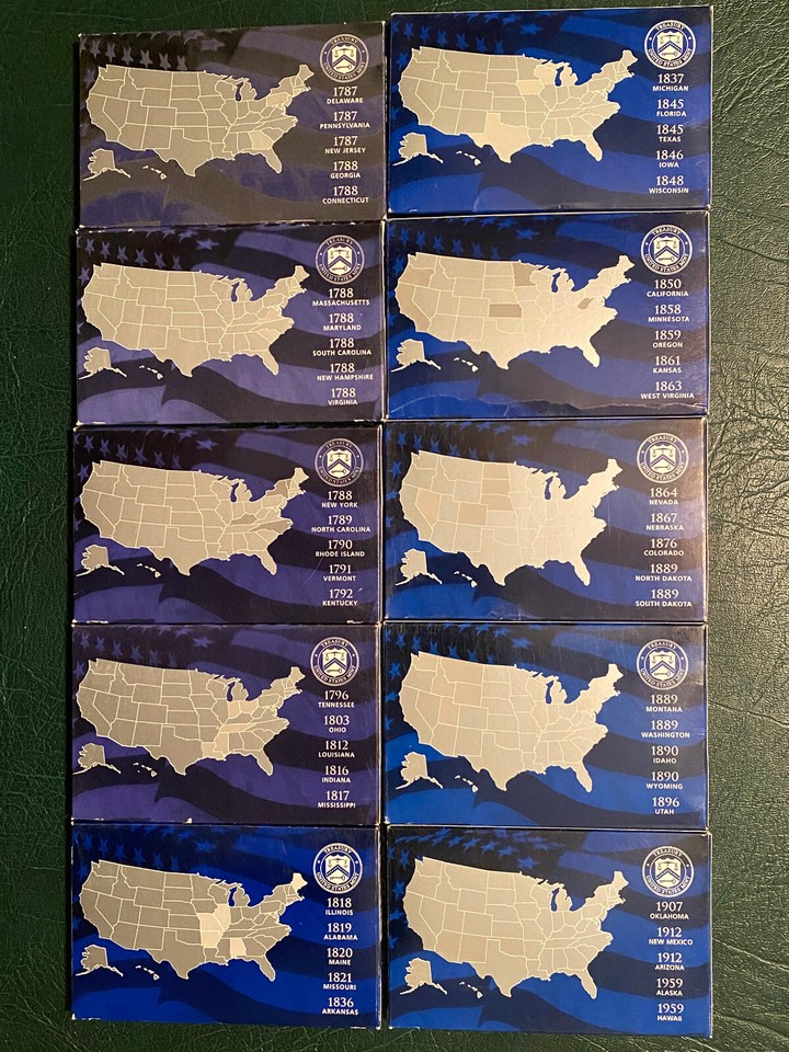 1999 - 2008 S Complete 50 State Proof Quarter Set. US Mint Box , COA | eBay