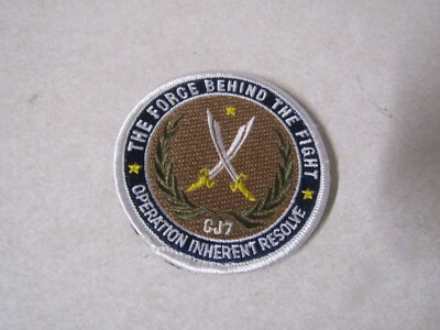 MILITARY PATCH HOOK & LOOP CJ7 OPERATION INHERENT RESOLVE FORCE BEHIND ...