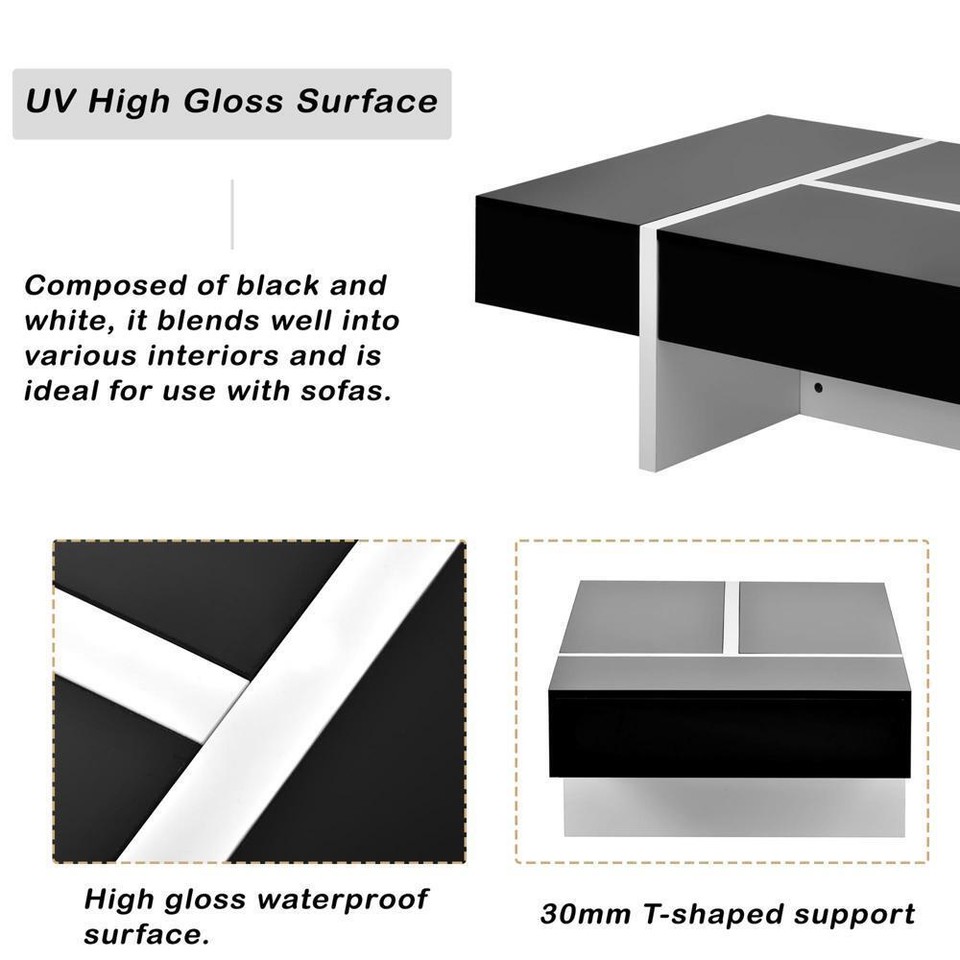 Modern High Gloss Surface Cocktail Table, Center Table for Sofa | eBay